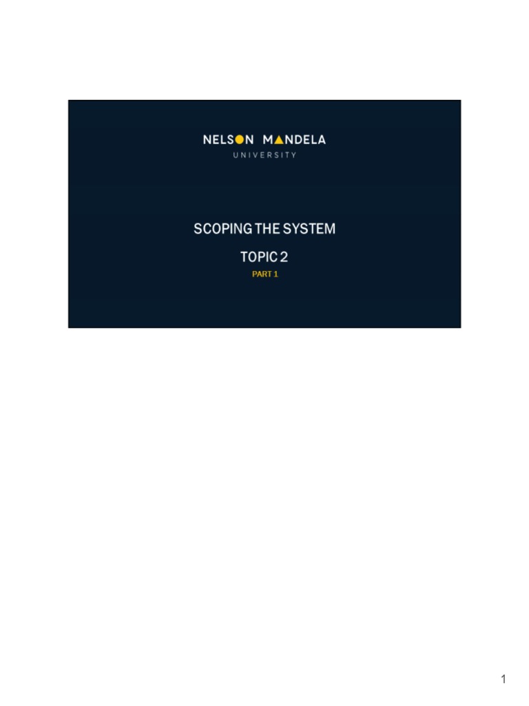 TOPIC 2 Scoping The System PART 1 | PDF | System | Systems Engineering TOPIC 2 Scoping The System PART 1 | PDF | System | Systems Engineering