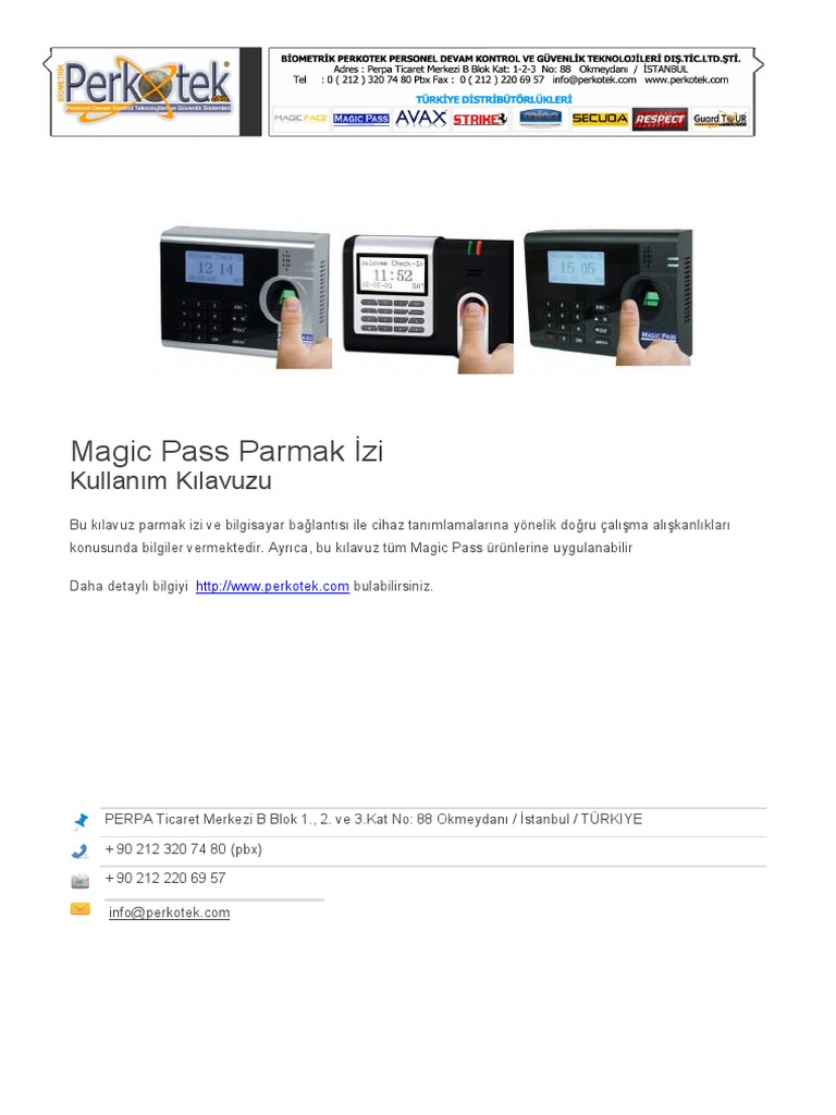 Parmak Izi Cihazlari Kullanim Kilavuzu | PDF