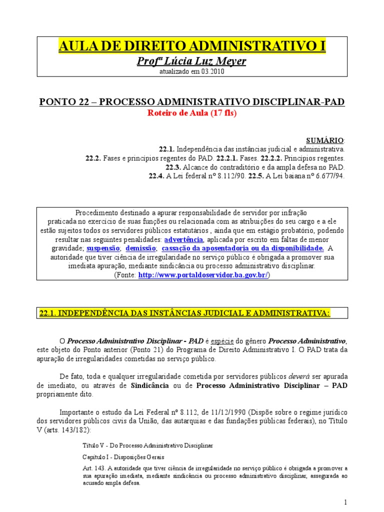 Ponto22-Processo Administrativo Disciplinar | Julgamentos | Direito ...