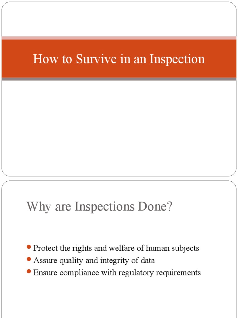How To Survive An Fda Inspection Pdf Clinical Trial Institutional