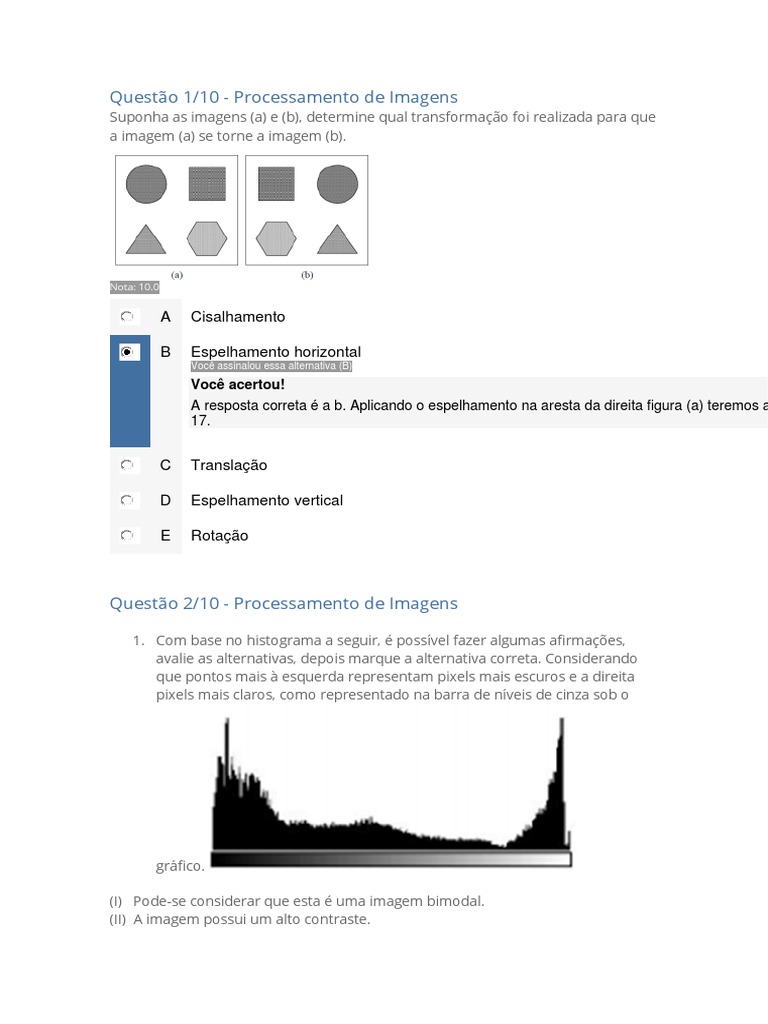 Apol Processamento de Imagens | PDF | Frequência | Imagem