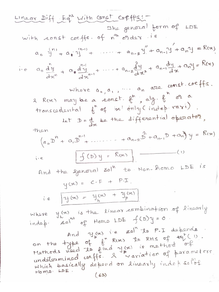 Proofs To Linearly Indep Solutions of Homo LDE | PDF