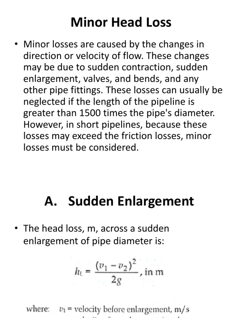 Lecture 7 - Minor Head Loss | PDF | Applied And Interdisciplinary ...