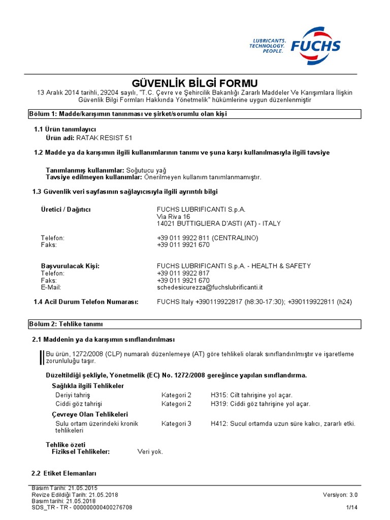 Ratak Resist 51 (MSDS-TR) | PDF