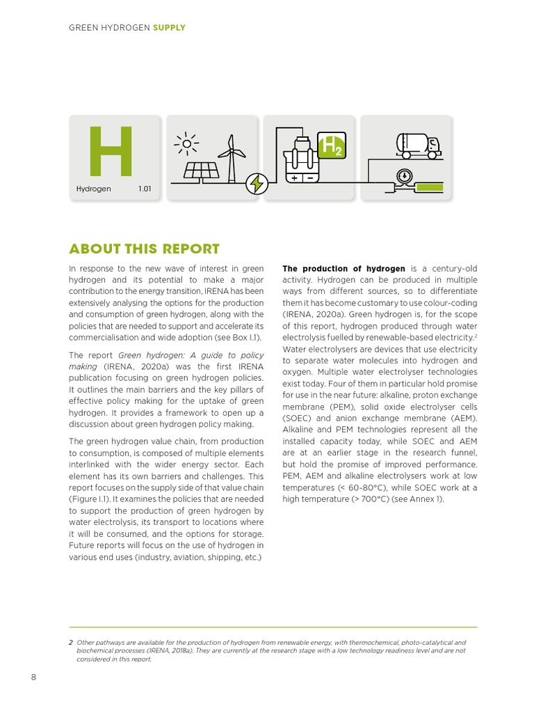 IRENA - Green - Hydrogen - Supply - 2021 - Challenges and Solutions-8 ...
