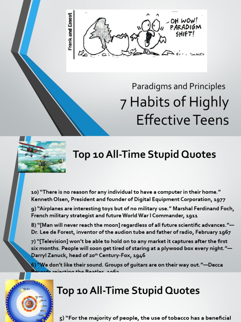 Paradigms and Principles in 7 Habits | PDF | Paradigm