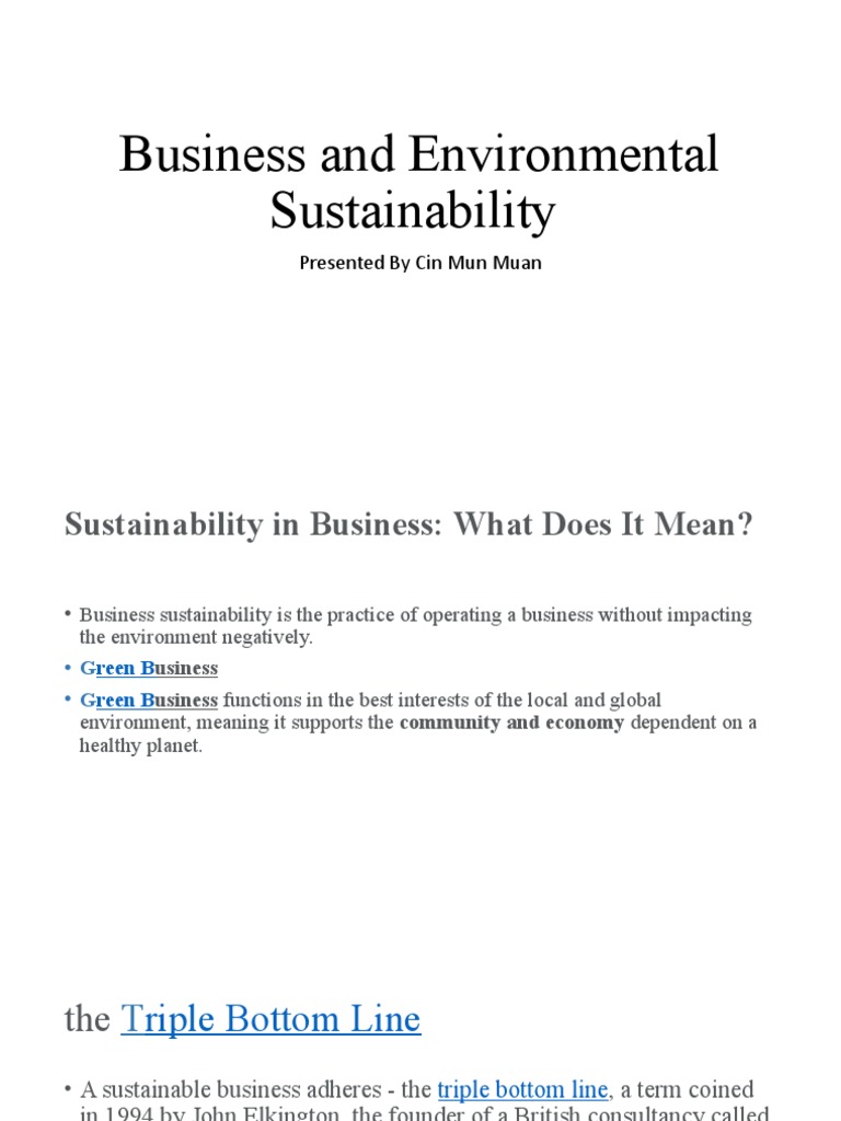 Business and Environmental Sustainability | PDF | Sustainability ...
