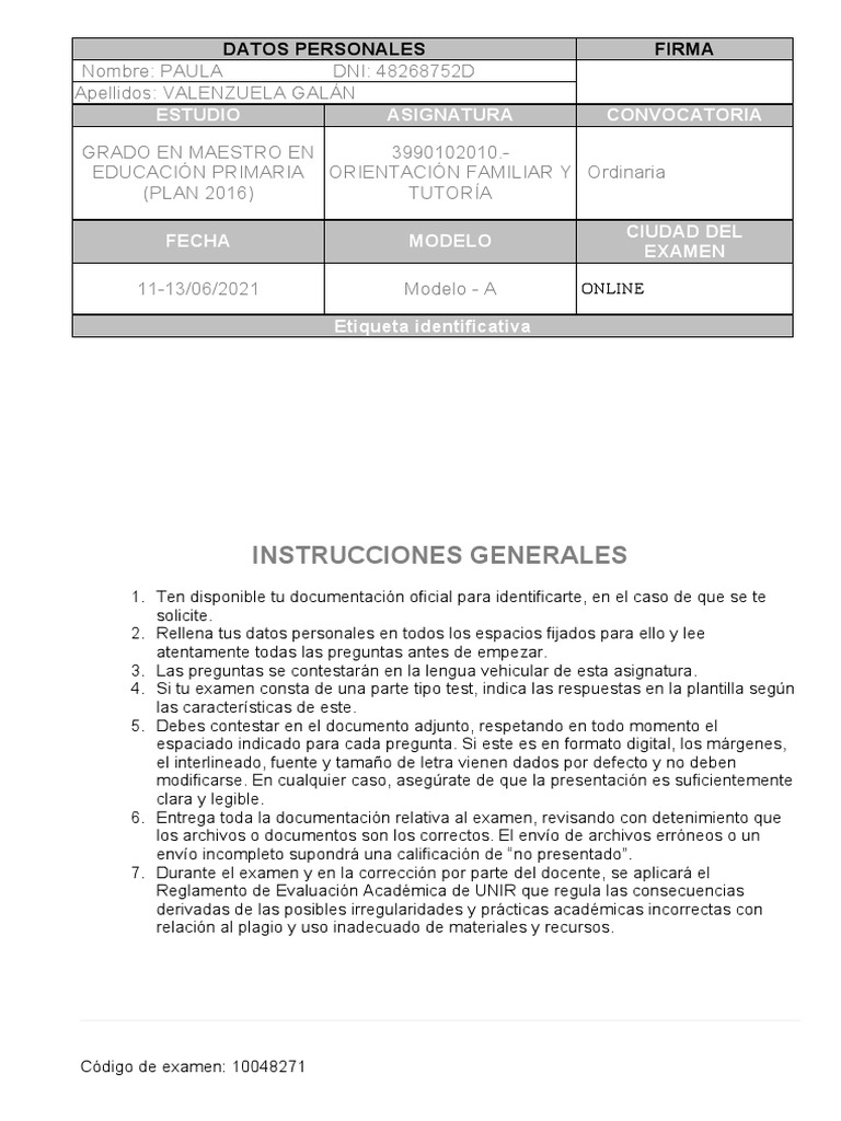 Examen OFT Terminado | PDF | Mediación | Plan de estudios