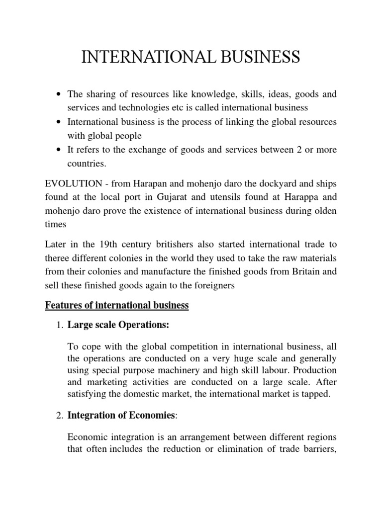 Features of International Business | PDF | Multinational Corporation | Automation