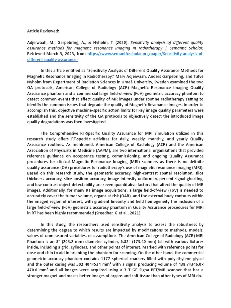 Journal Crit | PDF | Magnetic Resonance Imaging | Medical Imaging