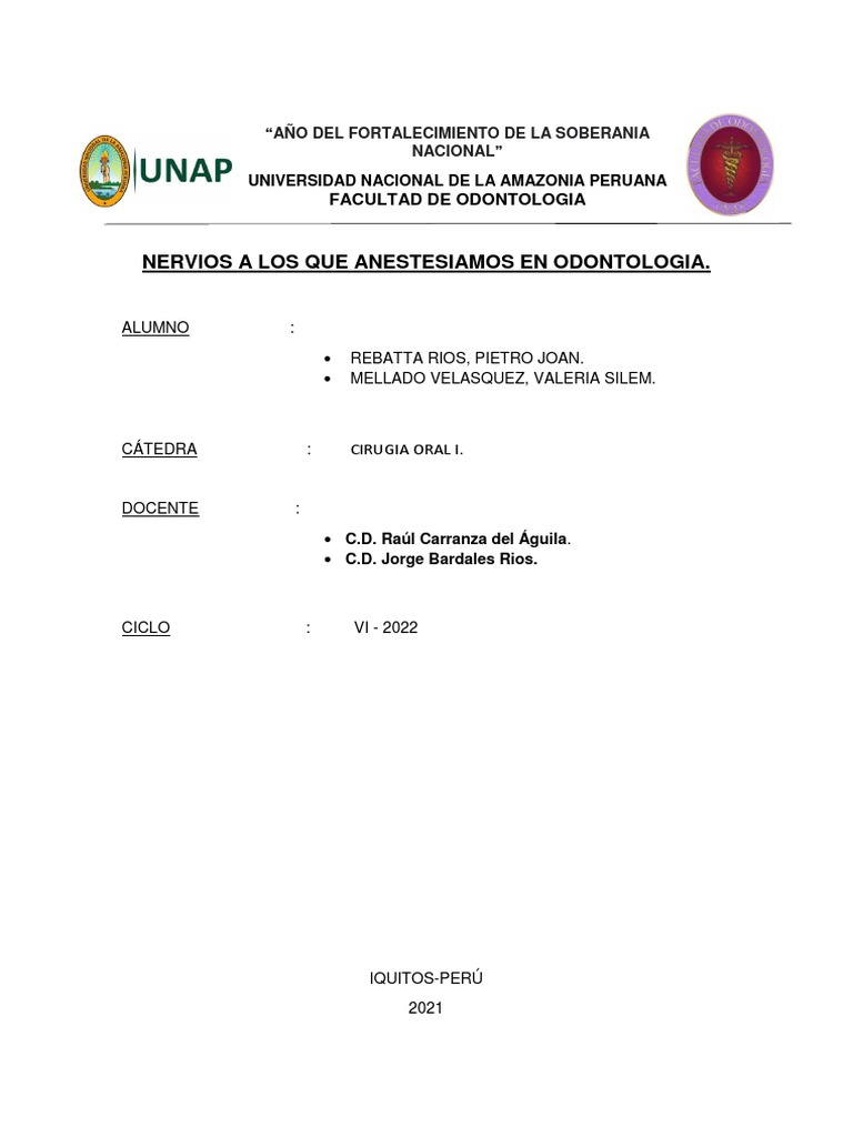 Nervios A Los Que Anestesiamos en Odontologia. | PDF | Anatomía humana ...