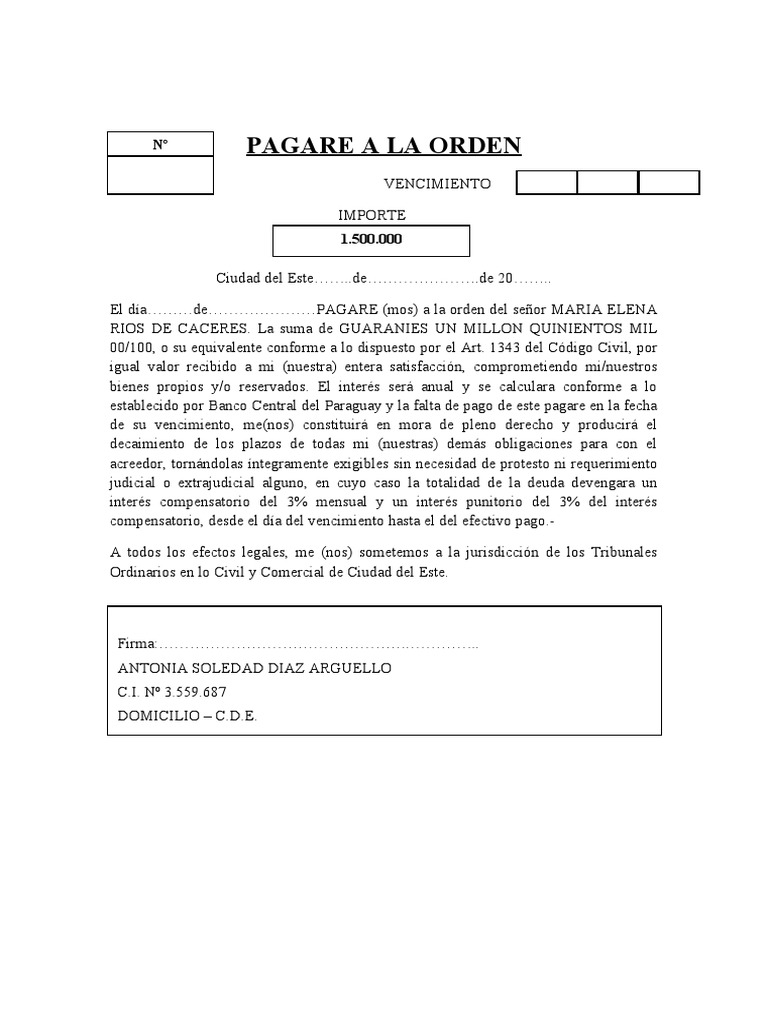 Pagare A La Orden | PDF