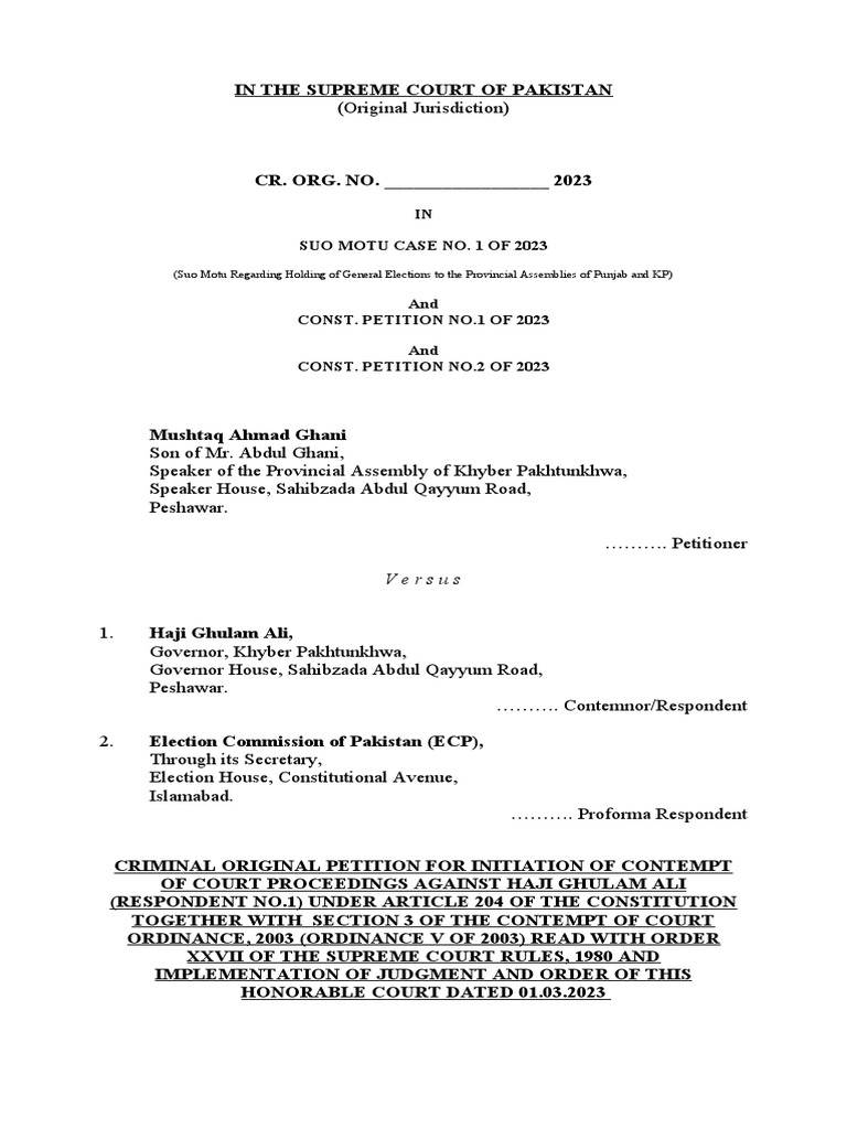 Contempt Petition | PDF | Contempt Of Court | Political Law