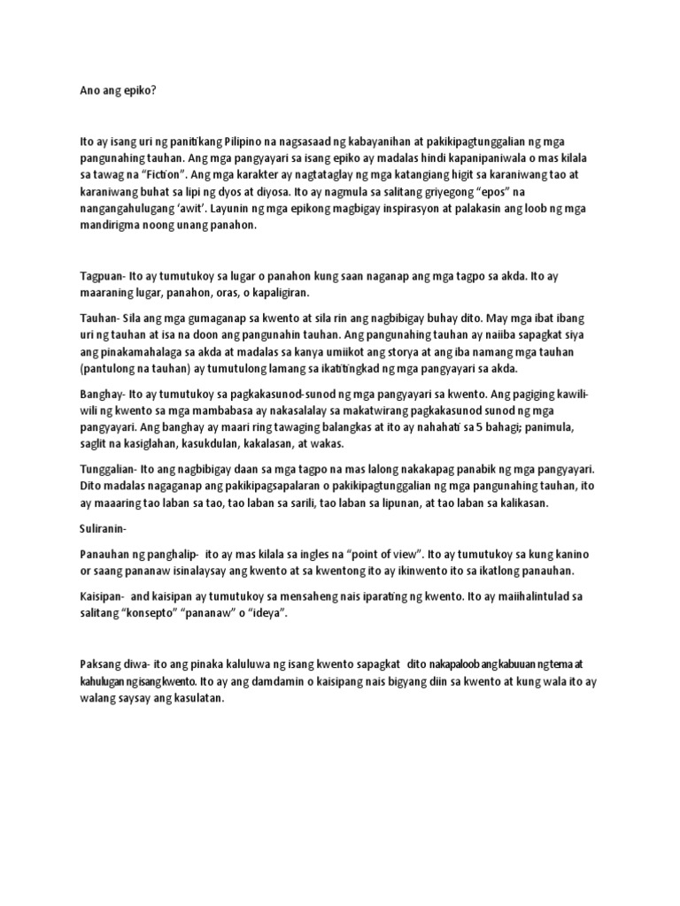 Epiko-Filipino | PDF