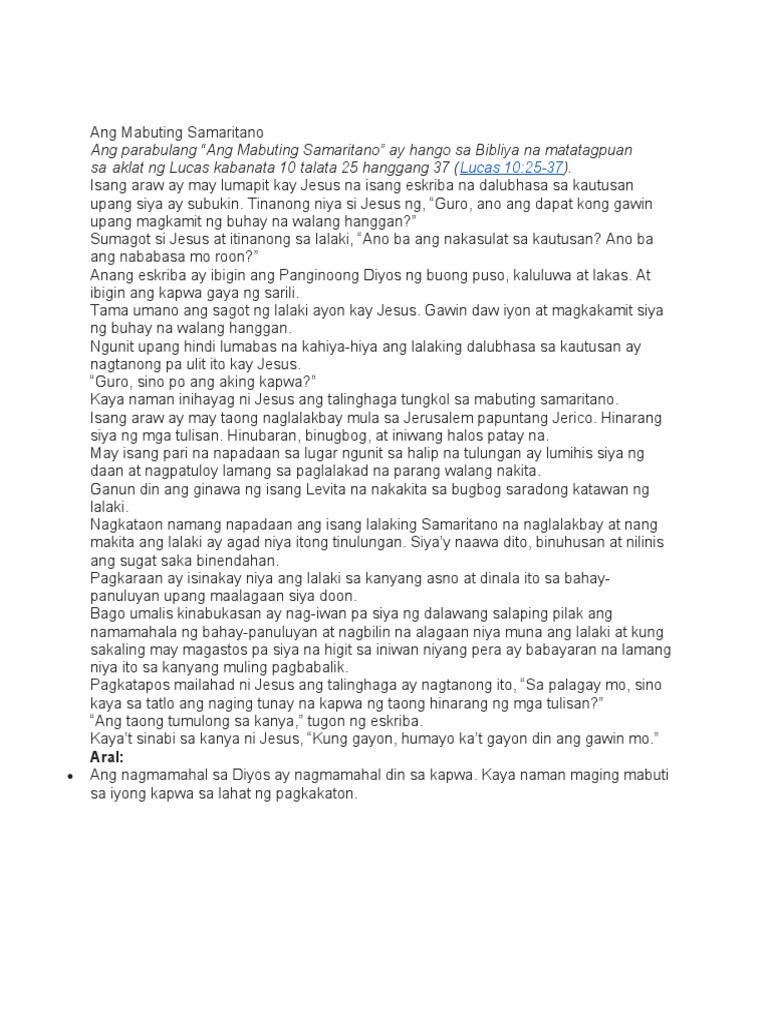 Ang-Mabuting-Samaritano | PDF