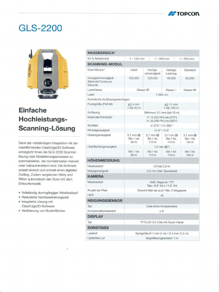 Topcon GLS-2200 Datenblatt PDF | PDF