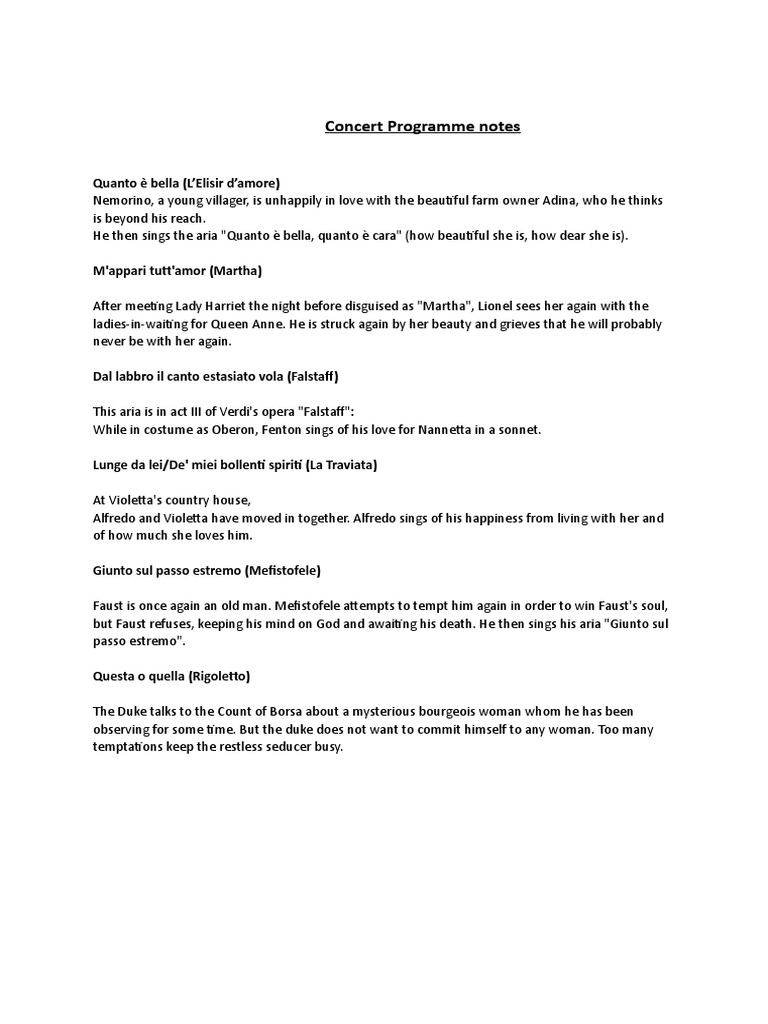 Concert Programme Notes | PDF