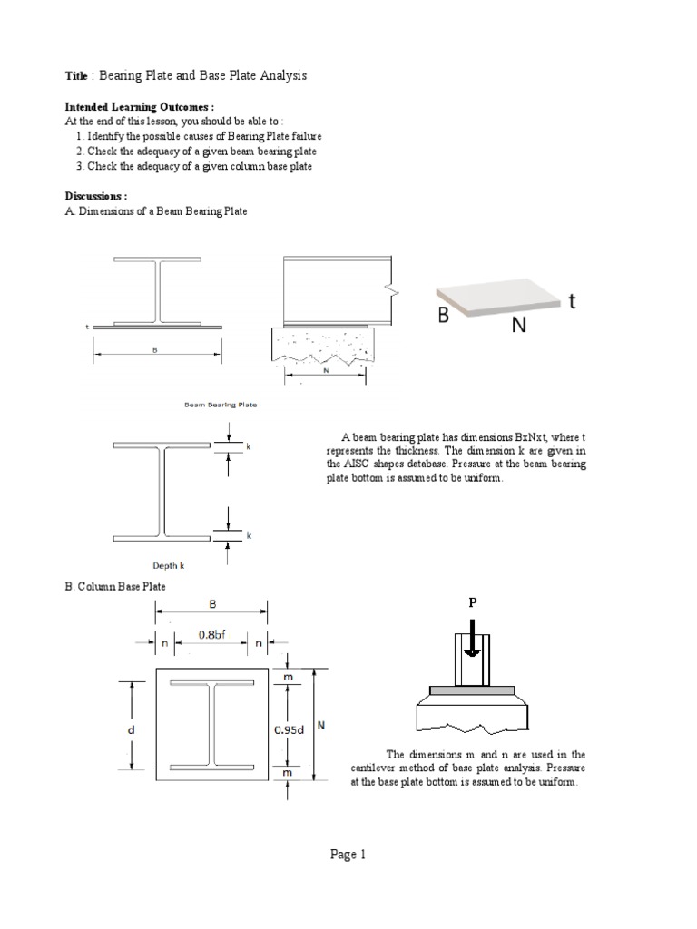M7 +Bearing+Plate+and+Base+Plate+Analysis | PDF | Building Engineering | Structural Engineering