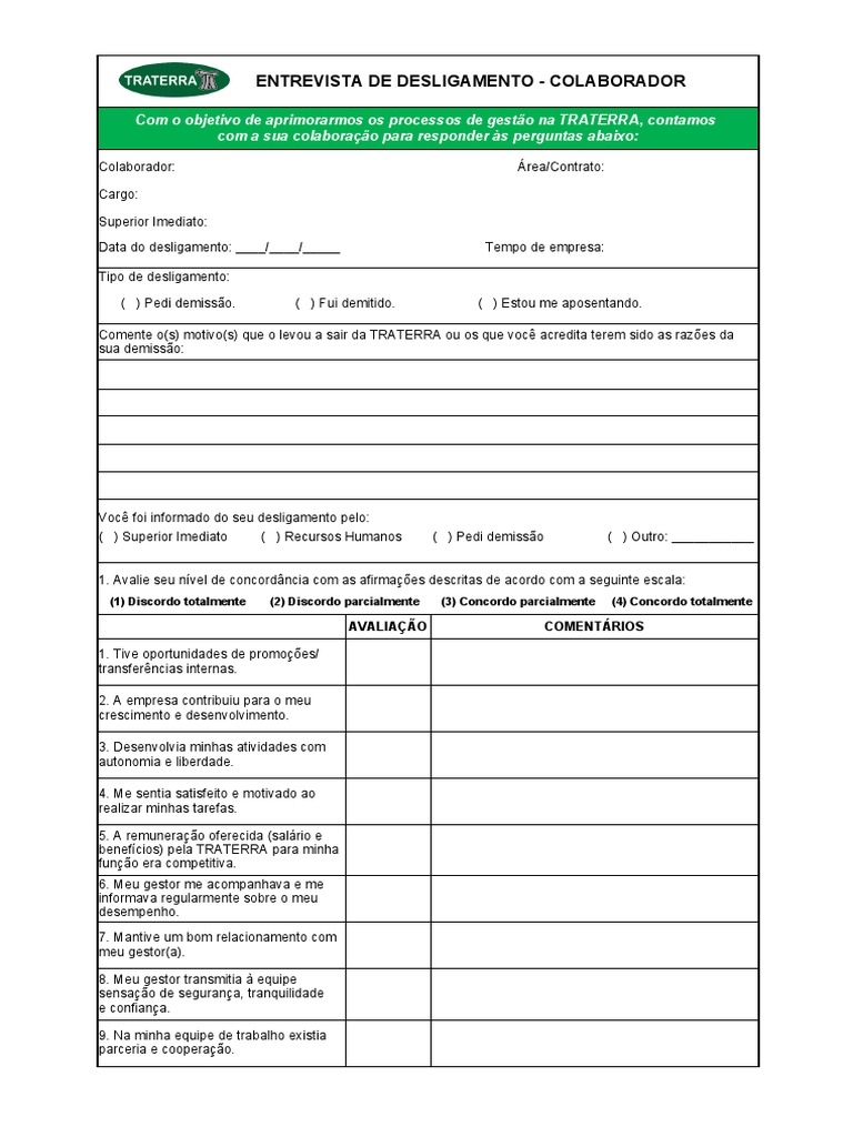 Anexo Norma Deog 03 - 22 - Formulário de Entrevista de Desligamento ...