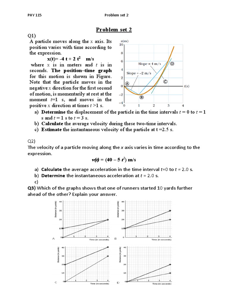 Problem Set 2 | PDF | Velocity | Acceleration