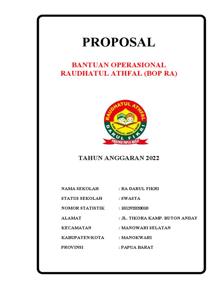 Proposal BOP RA Darul Fikri 2022 | PDF