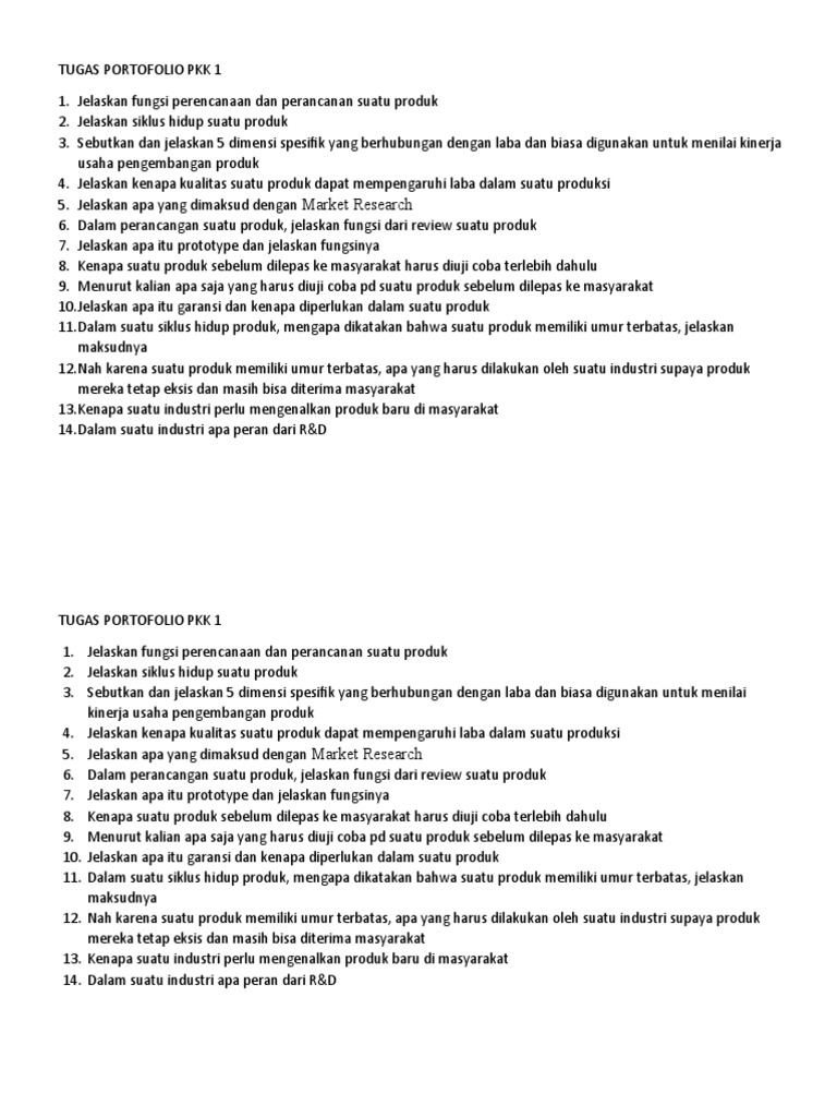 Tugas Portofolio PKK 1 | PDF