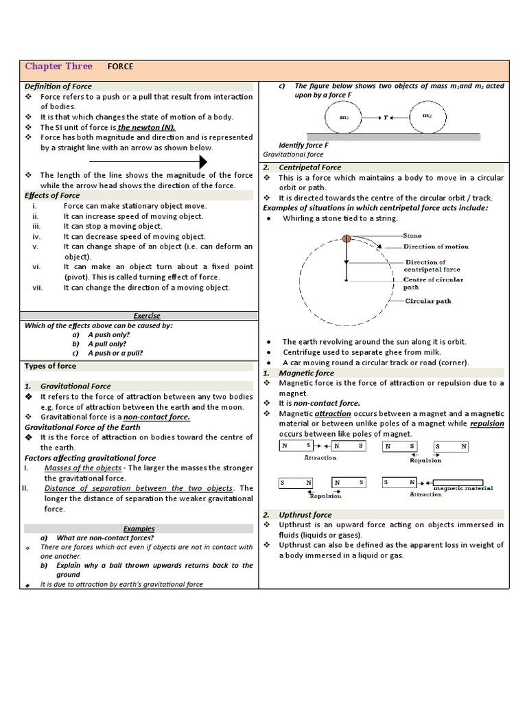 FORM 1Y PHY NOTES. FROM MR WAFULA.doc | PDF | Pressure | Weight