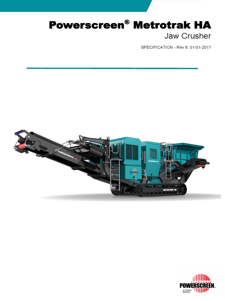 Powerscreen Metrotrak HA Techical Specification Rev 8 01 01 2017 | PDF | Belt (Mechanical ...