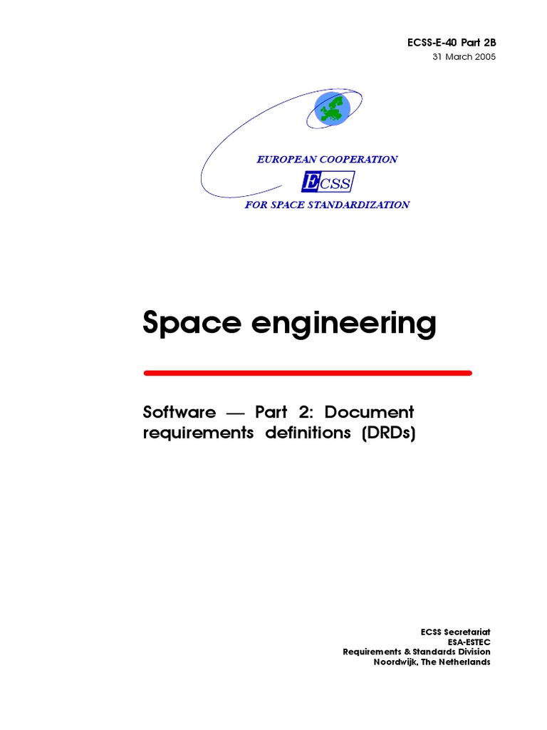 ECSS E 40Part2B (31march2005) PDF | PDF | Computer Engineering | Systems Engineering