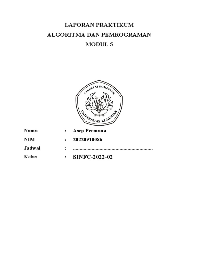 Format Laporan Praktikum Algoritma Dan Pemrograman | PDF