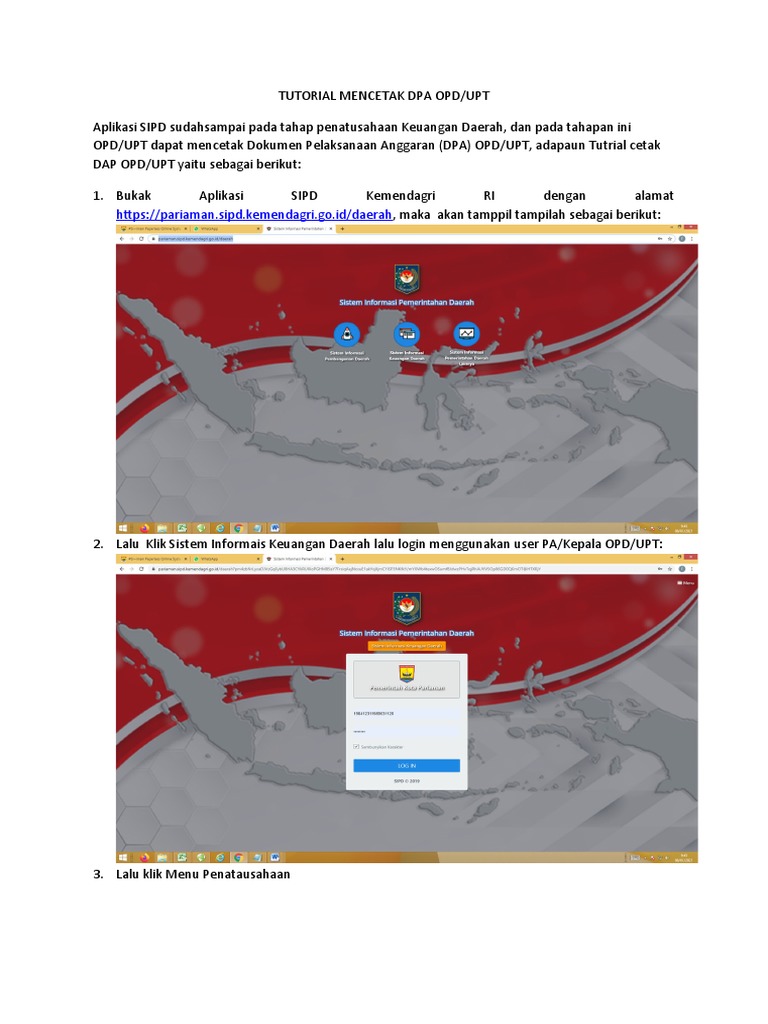Tutorial Cetak DPA OPD di SIPD | PDF