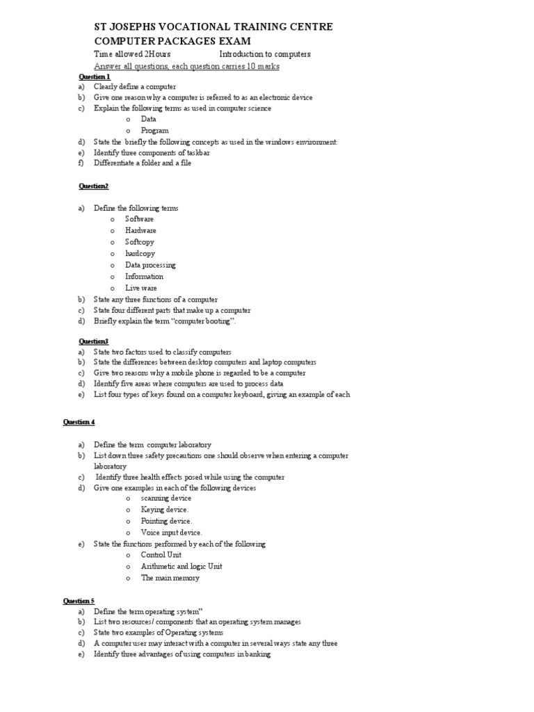 Ict Exam 2023 | PDF | Operating System | System
