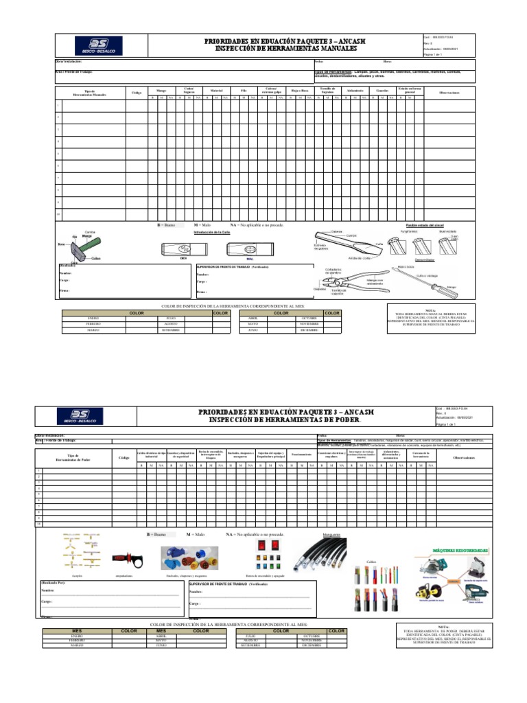 BB - SSO.FO.84 - Check List de Herramientas | PDF | Equipo | Bienes ...