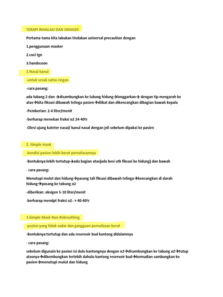 TERAPI INHALASI DAN OKSIGEN Blok 2.2 | PDF | Griya & Taman | Kesehatan ...