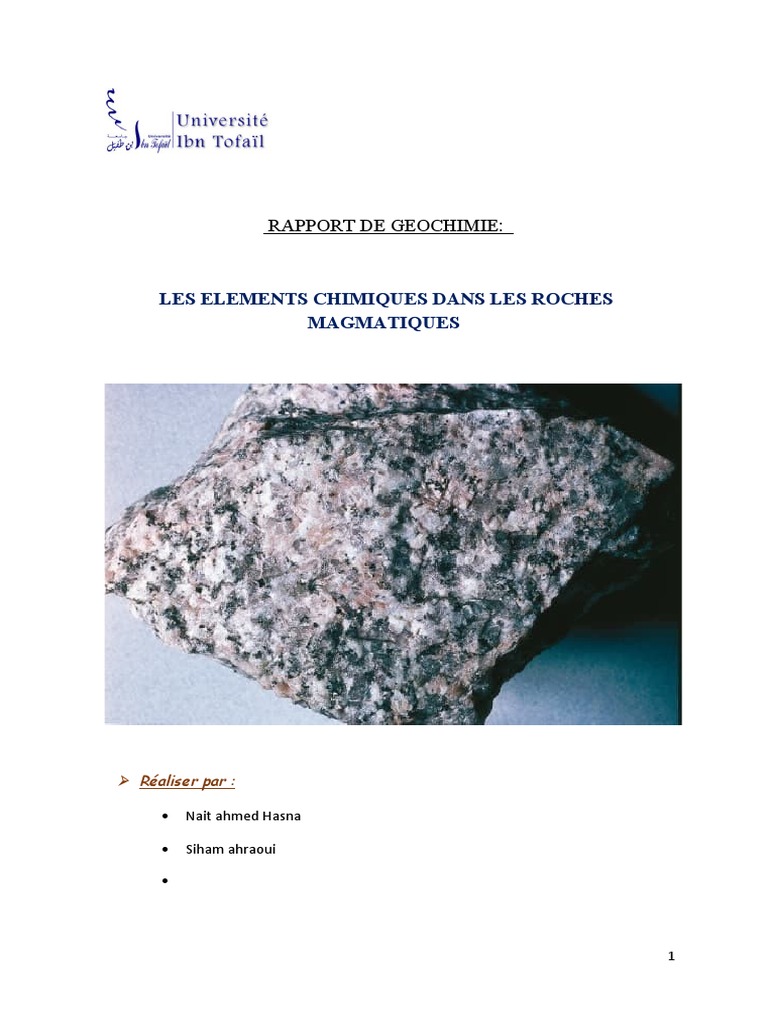 Géochimie des Roches Magmatiques | PDF | Roche magmatique | Sciences ...