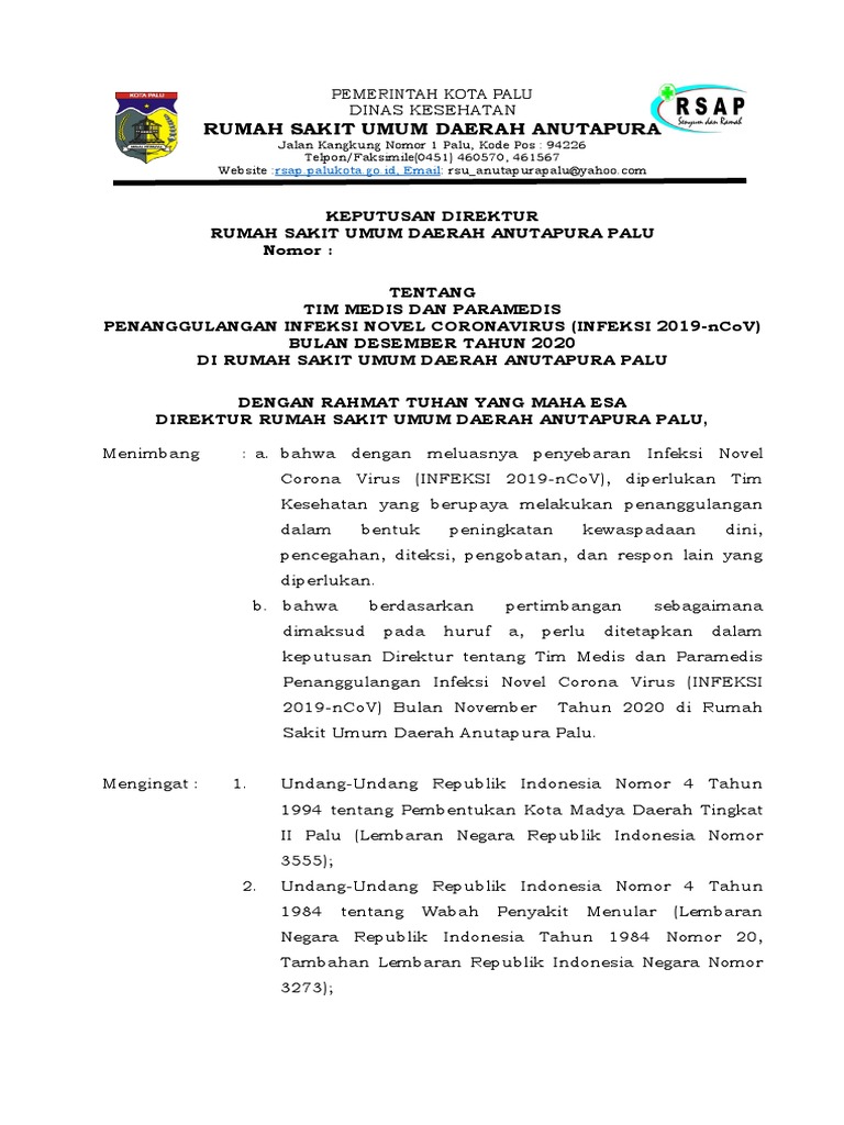 Tim Medis Penanggulangan COVID-19 Palu | PDF | Pengembangan Diri