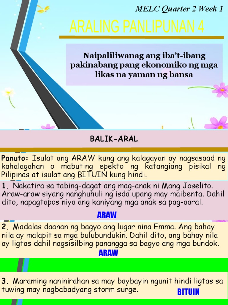 Module1 Second Quarter Mga Pakinabang Na Pang - Ekonomiko NG Likas | PDF