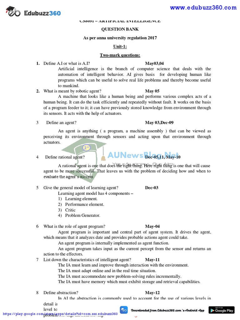 CS8691 QB 002 Edubuzz360 PDF | PDF | Systems Science | Cognitive Science