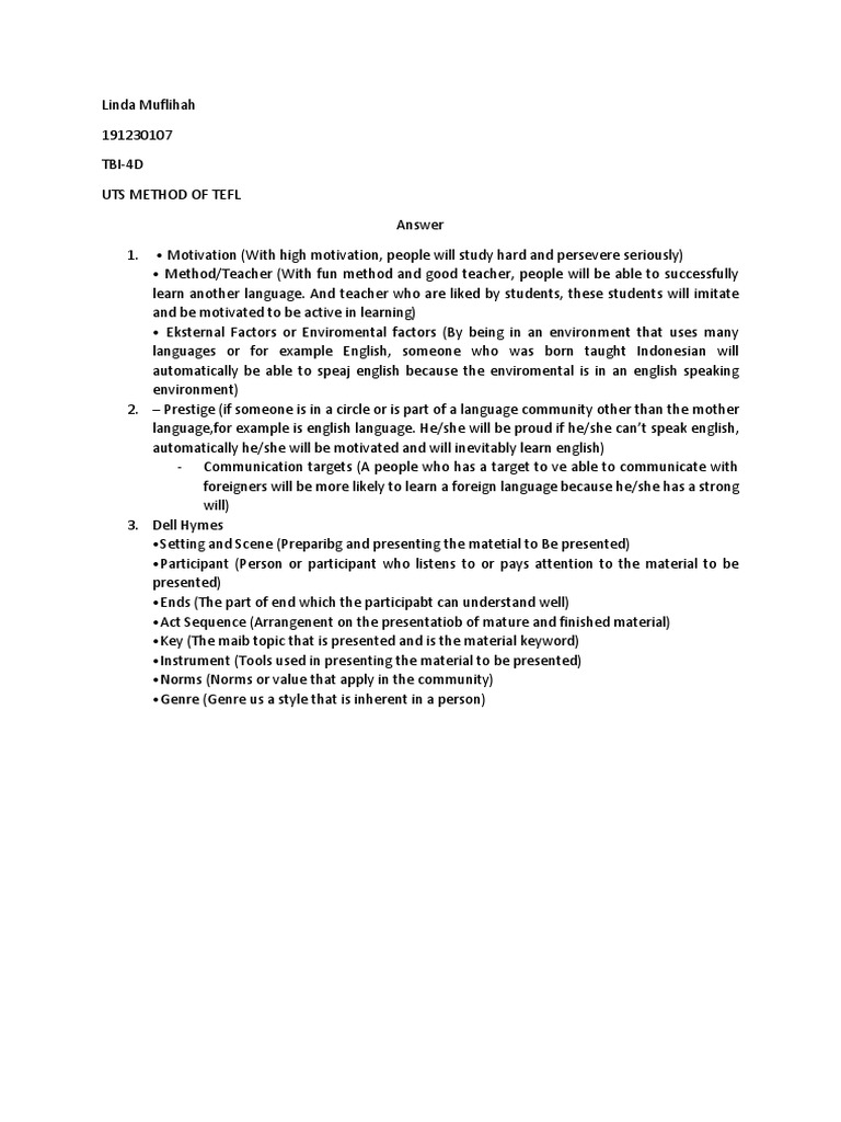 4D:Linda Muflihah:UTS | PDF