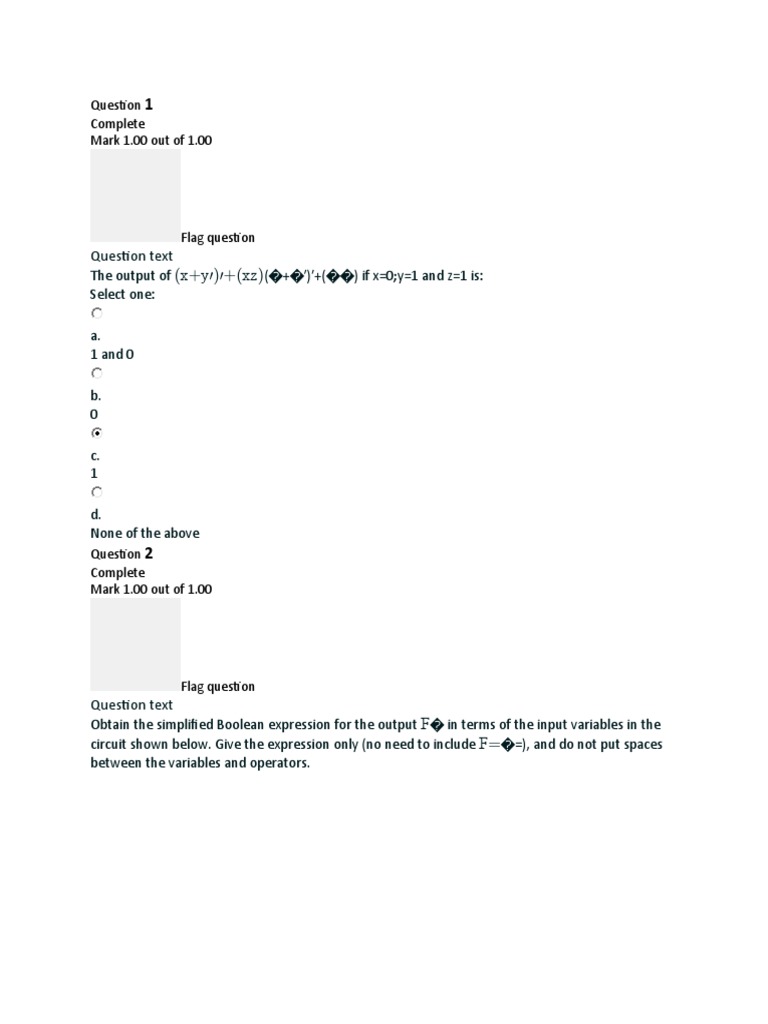 Logic Circuit & Switching Theory Pre - Final Exam | PDF | Boolean ... Logic Circuit & Switching Theory Pre - Final Exam | PDF | Boolean ...