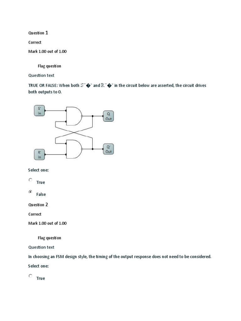 Logic Circuit & Switching Theory Final Quiz 2 | PDF | Formal Methods | Electrical Engineering