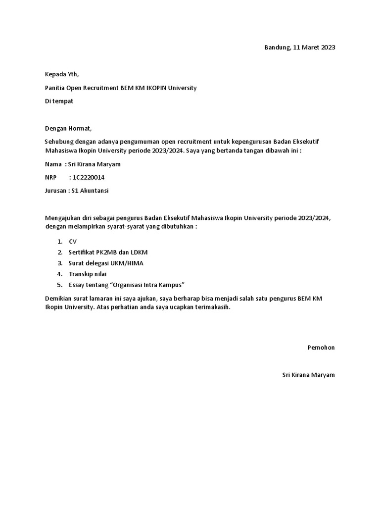 Berkas Daftar Bem Pdf Pdf