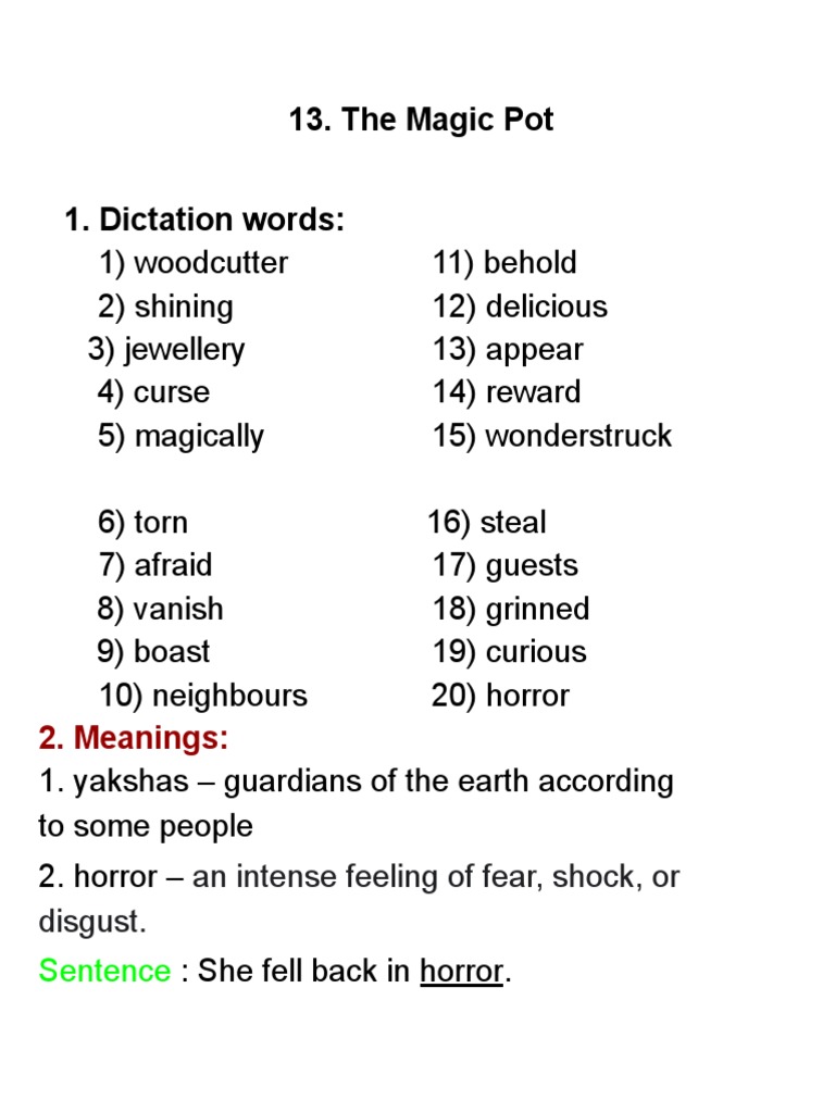 Ls 13 The Magic Pot | PDF