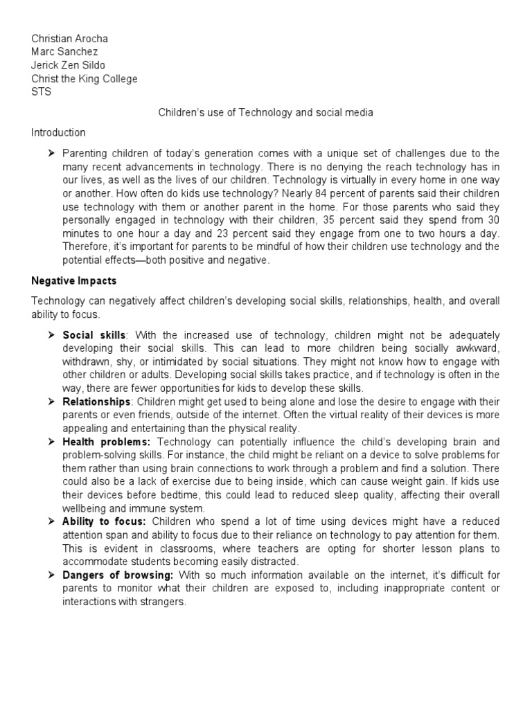 STS Report Topic | PDF | Internet | Social Skills