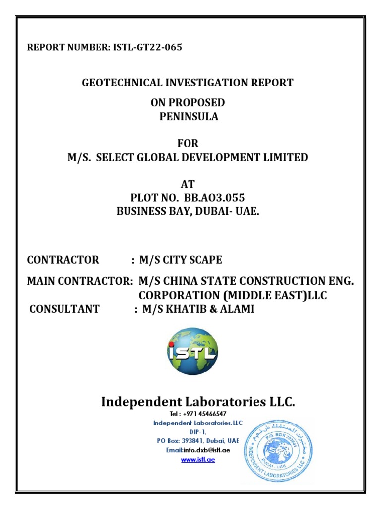 Geotechnical Investigation Report: Peninsula | PDF | Geotechnical ...