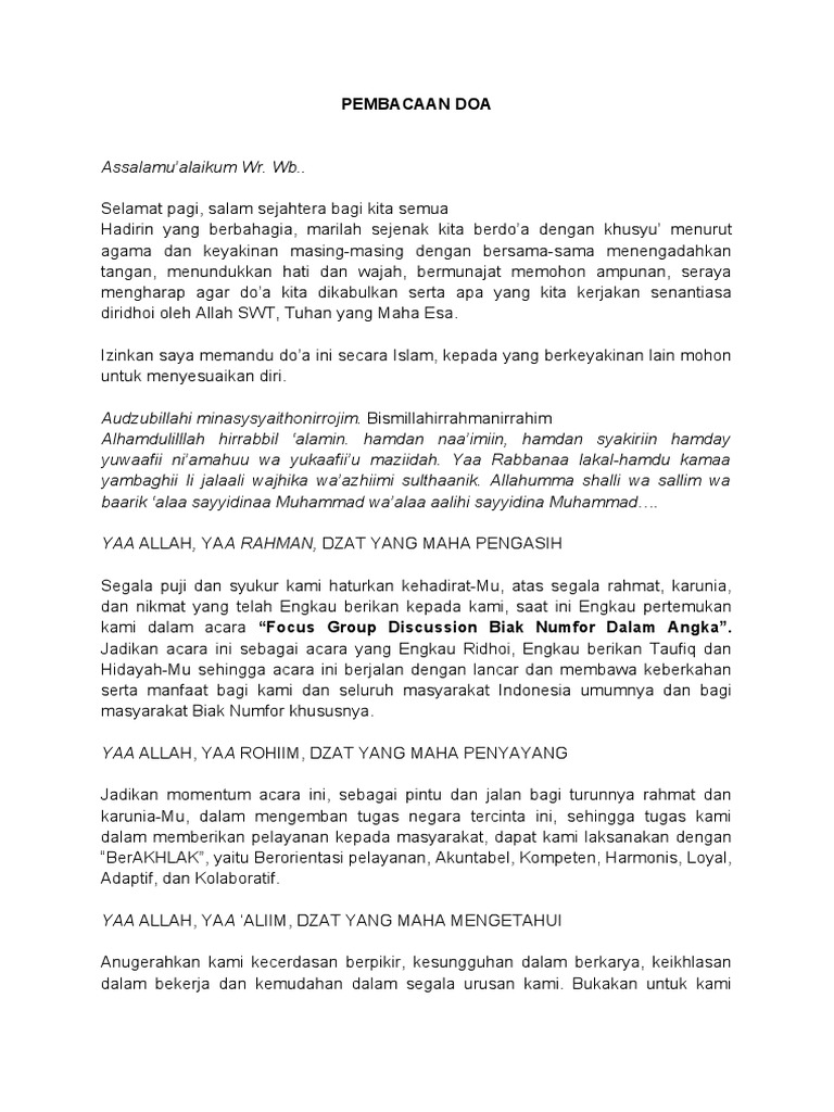Pembacaan Doa | PDF
