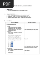 Detailed Lesson Plan in Mathematics 3 | PDF | Multiplication | Teaching ...