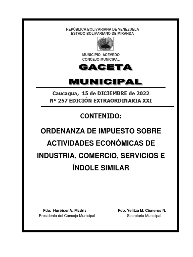 Ordenanza de Impuesto Sobre Actividades Economicas PDF | Descargar gratis PDF | Impuestos ...