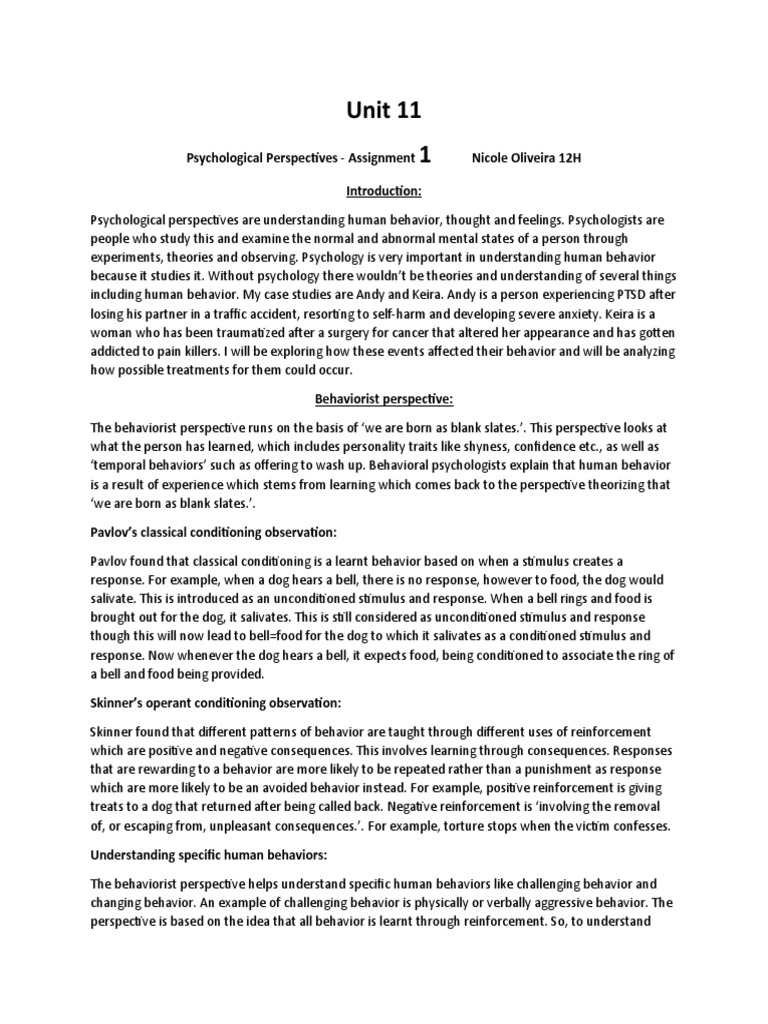 Unit 11 Assignment 1 | PDF | Cognitive Behavioral Therapy | Psychotherapy Unit 11 Assignment 1 | PDF | Cognitive Behavioral Therapy | Psychotherapy