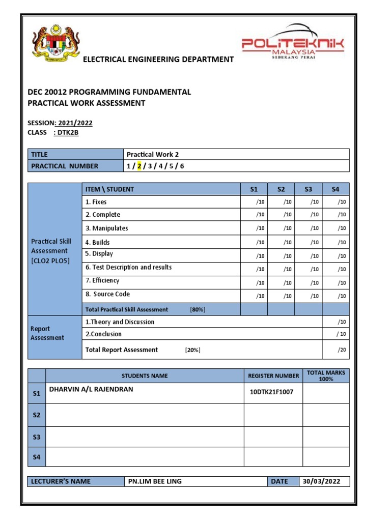 PW2 Report Dharvin 10DTK21F1007 | PDF | Theory | Experiment